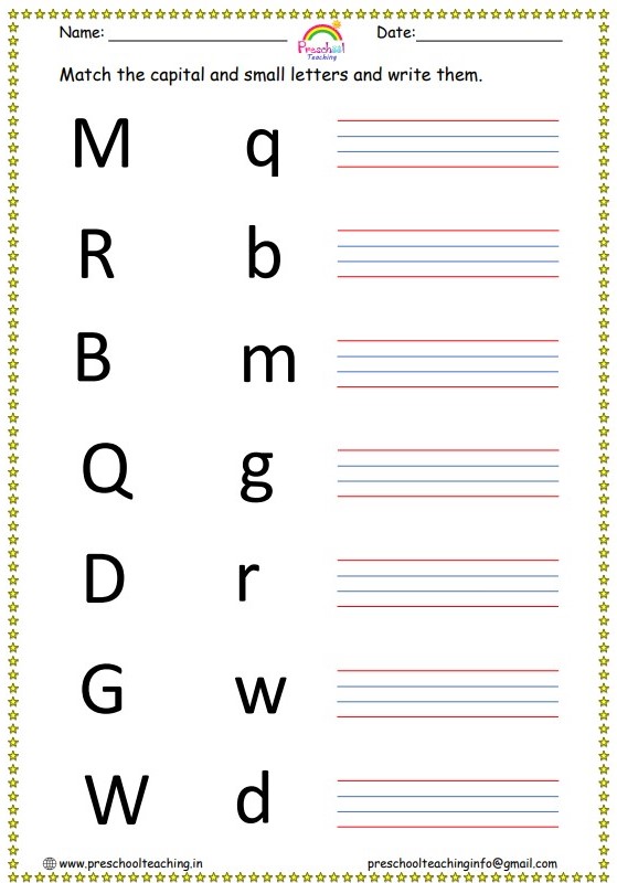 Match Small and Capital letters – Preschool Teaching