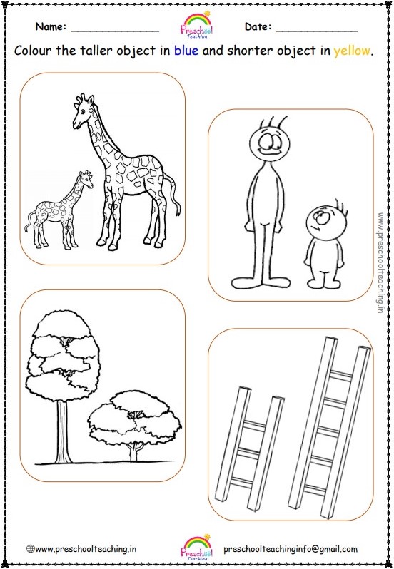 Tall and Short – Preschool Teaching